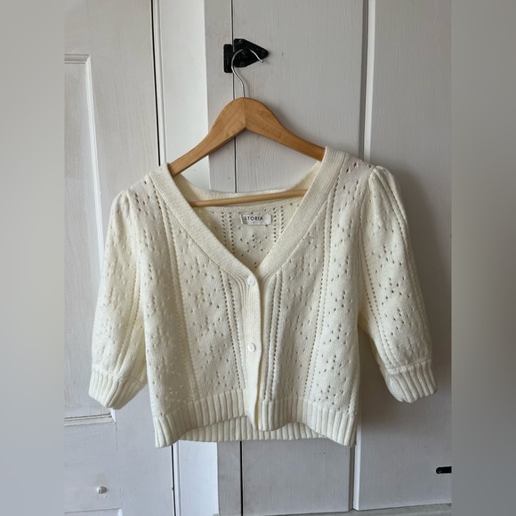 Storia | Sweaters | New Storia Cottagecore Puff Sleeve Cardigan | Poshmark